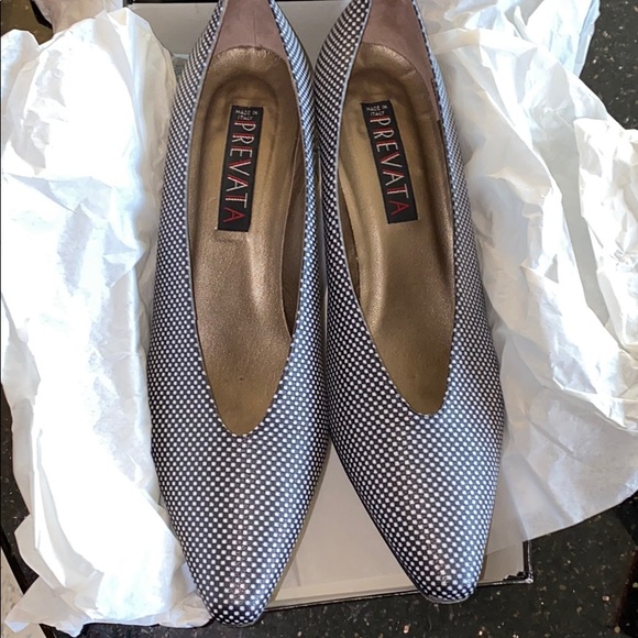 Prevata | Shoes | Prevata Black White Polkadot Color Leather Heels ...